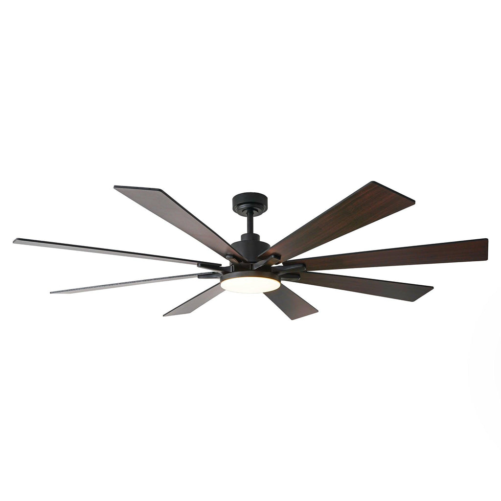 72 Inch Elbe Modern Downrod Mount Ceiling Fan with Light and Remote Co ...